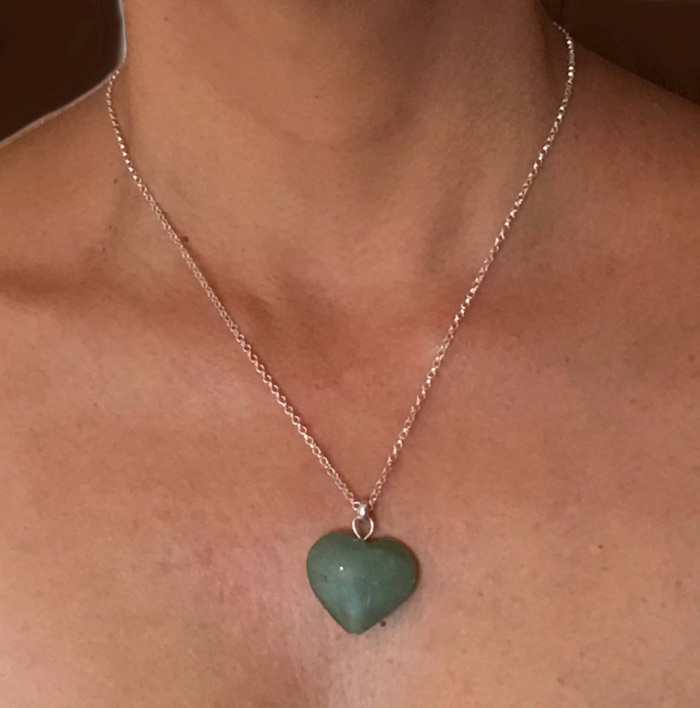 Colgante Corazón de Jade (3) en cadena de Plata - Teré Jewelry